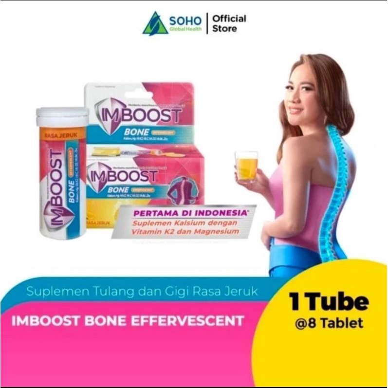 Jual imboost bone effervescent 8 tablet suplemen kesehatan tulang dan ...