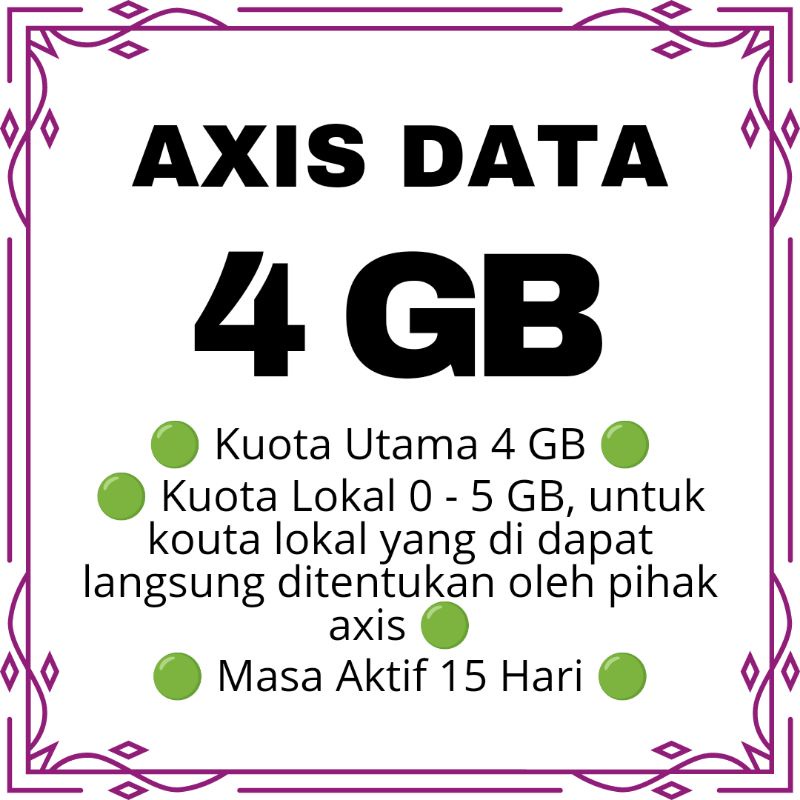 Jual Paket Data Kuota Axis Murah Bronet Owsem 30 hari 60 hari 1GB 2GB 3GB 5GB 8GB 10GB 12GB 16GB ...