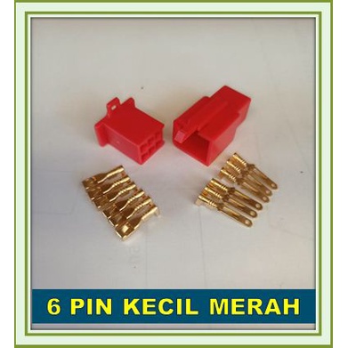 Jual SOKET 6 PIN SKUN KECIL MERAH / SOCKET KABEL 6 PIN KECIL / KONEKTOR ...