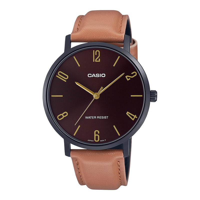 Jual Jam Tangan Pria Casio General Dress MTP-VT01BL-5BUDF Brown Dial ...