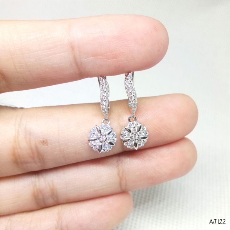 Jual Anting Jepit Bunga Dewasa Perak 925 Lapis Mas Putih - AJ122 | Shopee Indonesia
