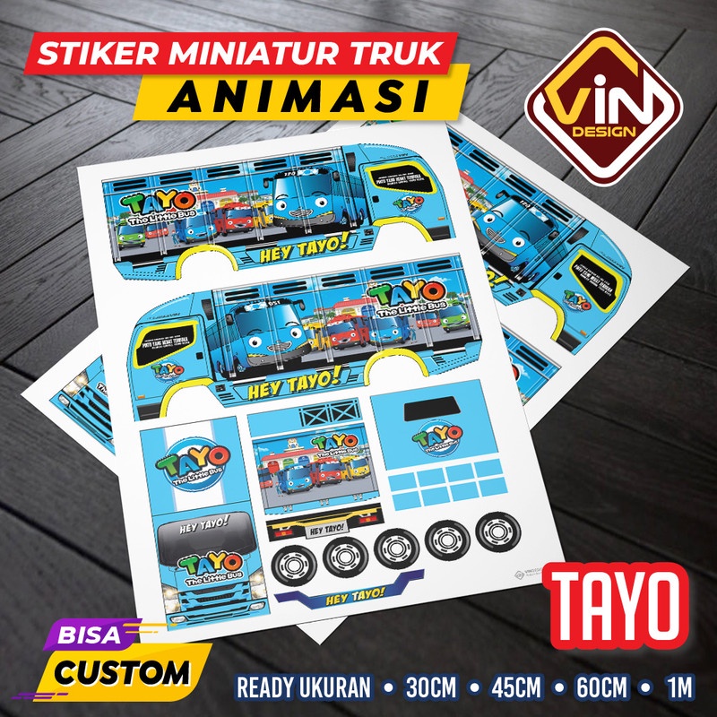 Jual STIKER MINIATUR TRUK / TAYO TAYOO / KARTUN / POLA STICKER MINIATUR ...