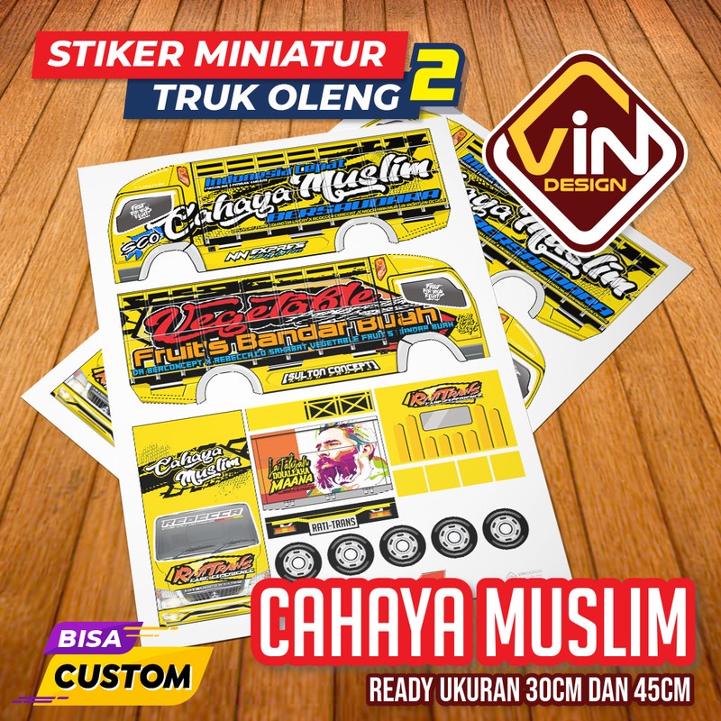 Jual STIKER MINIATUR TRUK / CAHAYA MUSLIM / POLA STICKER MINIATUR TRUCK ...