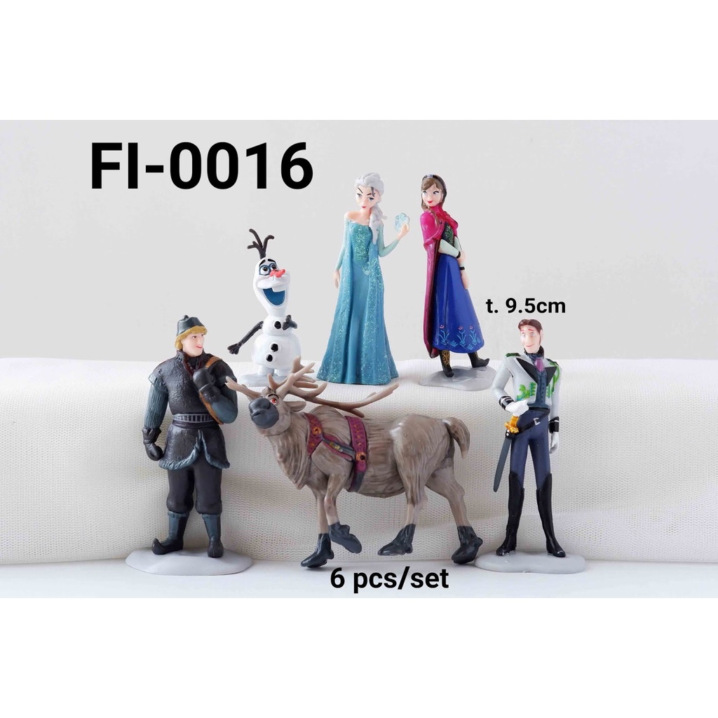 Jual FI-0016 Mainan figurin figurine frozen elsa anna olaf sven set 6 ...