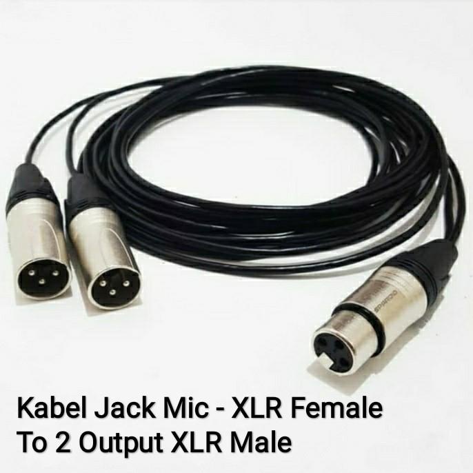 Jual Kabel Jack Mic Xlr Female To 2 Output Xlr Male Ukuran Panjang 1 Meter | Shopee Indonesia