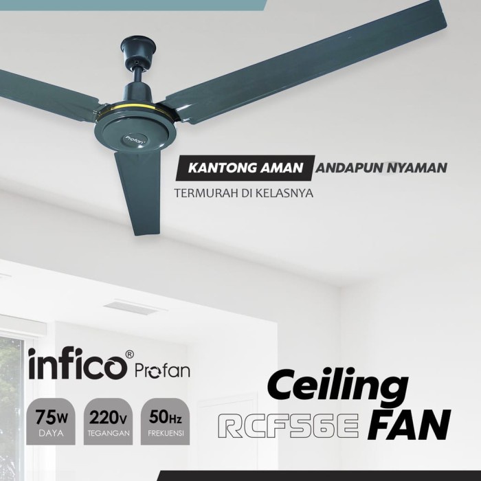 Jual KIPAS CEILING /PLAFON FAN BESI 3 DAUN 56INCH PROFAN INFICO BERIZIN ...