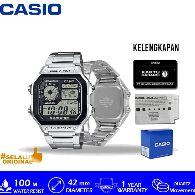 Jual Casio GENERAL AE-1200WHD-1AVDF / AE 1200WHD 1AVDF / AE-1200WH ORIGINAL | Shopee Indonesia