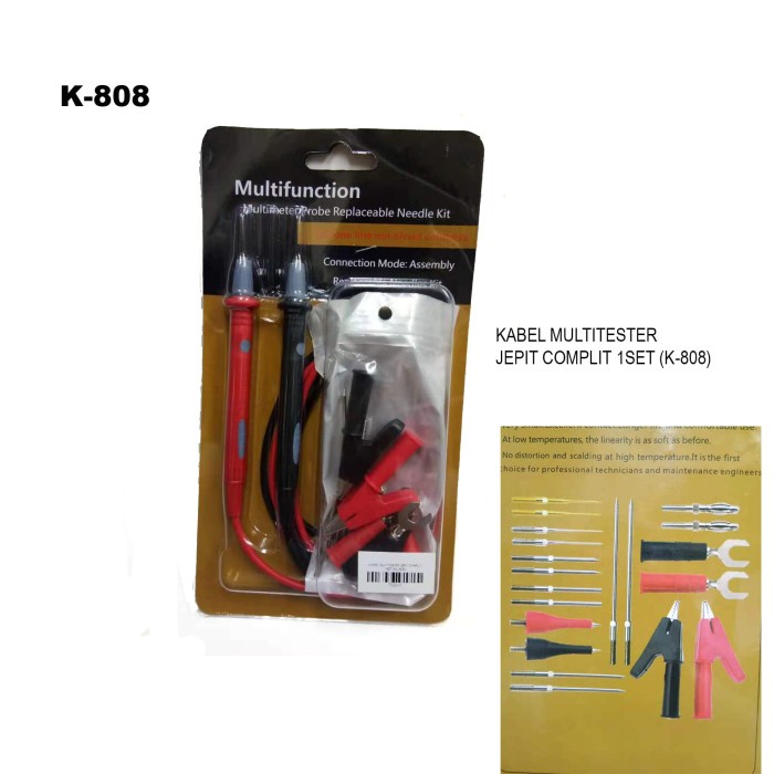 Jual KABEL MULTITESTER JEPIT COMPLIT 1SET (K-808) | Shopee Indonesia