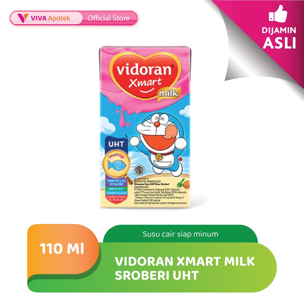 Jual Vidoran Xmart Milk Stroberi Uht 110 Ml Shopee Indonesia