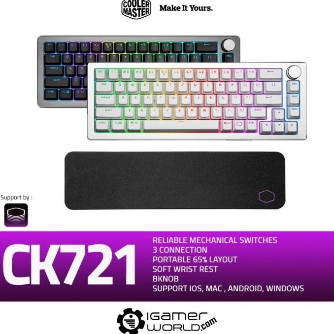 Jual Cooler Master CK721 65% Layout Wireless Mechanical Gaming Keyboard ...