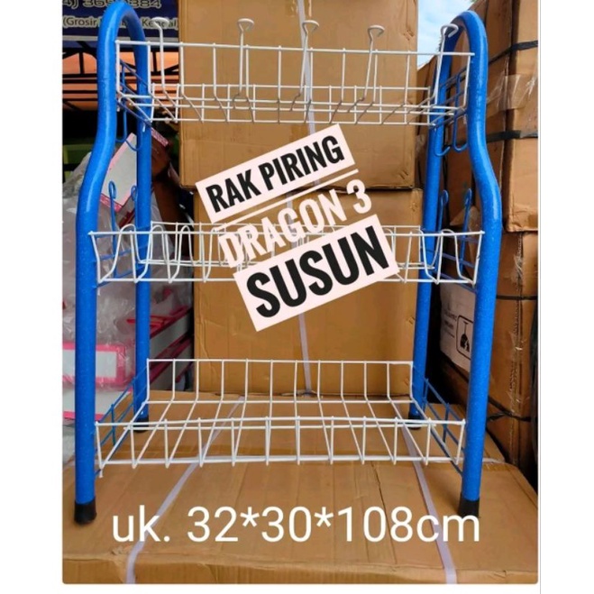 Jual RAK PIRING 3 SUSUN BESI DRAGON | Shopee Indonesia