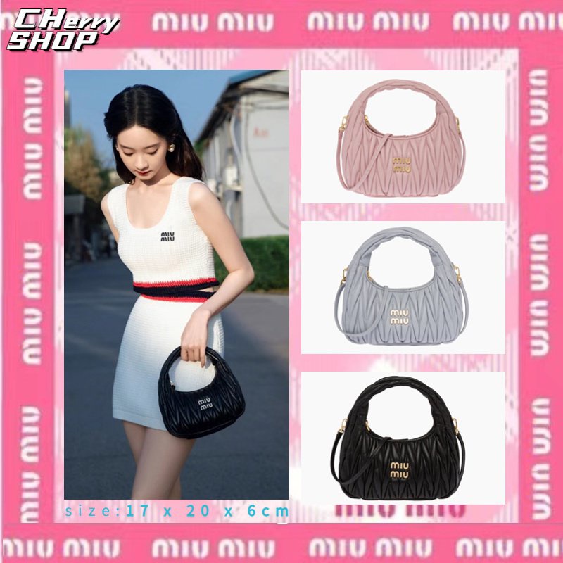 Jual 100% authentic MIUMIU Miu Wander Matelassé Nappa Hobo Bag Top-handle Bags | Shopee Indonesia