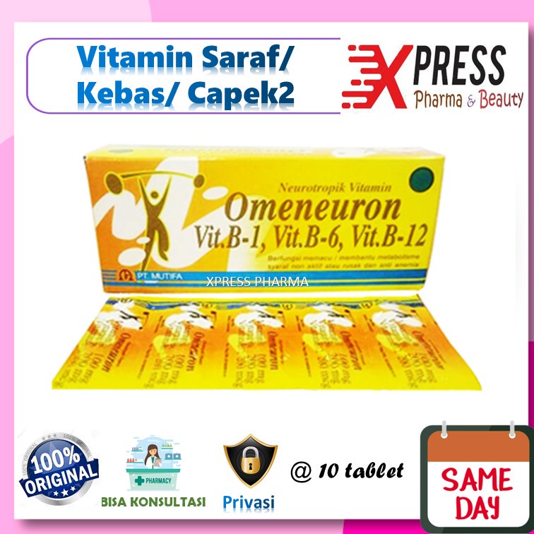 Jual ⚡XPRESS⚡ Omeneuron STRIP obat Vitamin B komplek Complex Kompleks ...