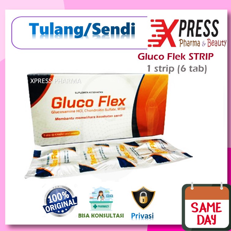 Jual XPRESS ! Gluco Flex STRIP isi 6 Tablet Obat Nyeri Sendi Lutut ...