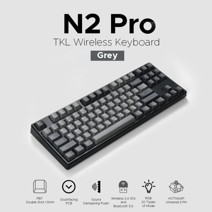Jual NOIR N2 Pro Grey - TKL Wireless Mechanical Keyboard | Shopee Indonesia