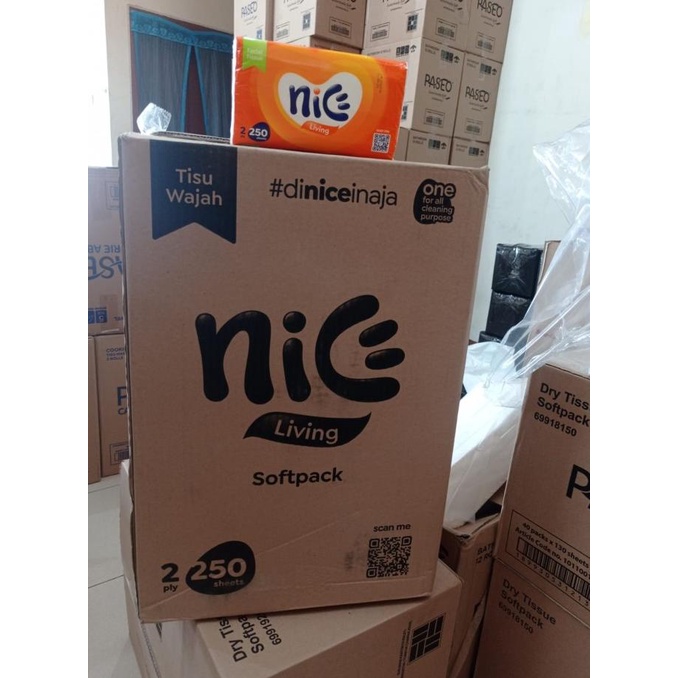 Jual Facial Tissue nice 250 sheets 2 ply 1 karton ( isi 36 pcs ...