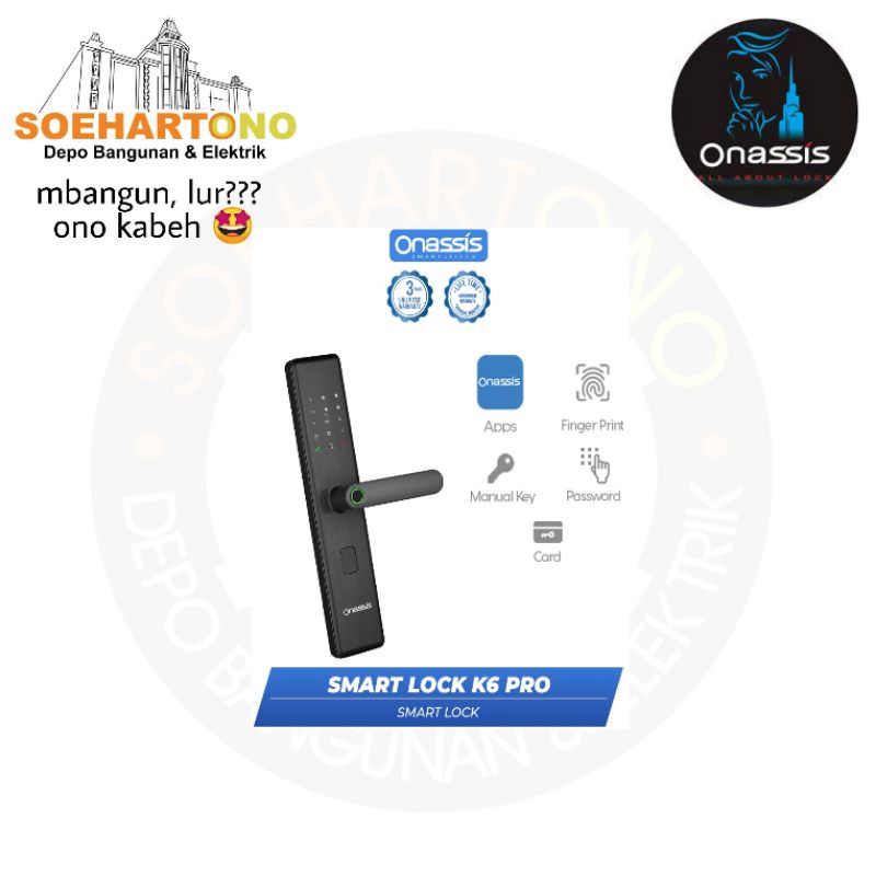Jual ONASSIS SMART LOCK K6 PRO | Shopee Indonesia