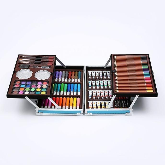 Jual CRAYON ART SET 145PCS / KOPER SET CRAYON MEWARNAI / ALAT TULIS ...