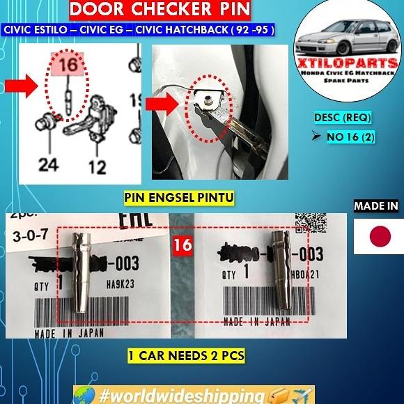 Jual Door Checker Pin Engsel Pintu Honda Civic Estilo Sr3 Ori Genio ...