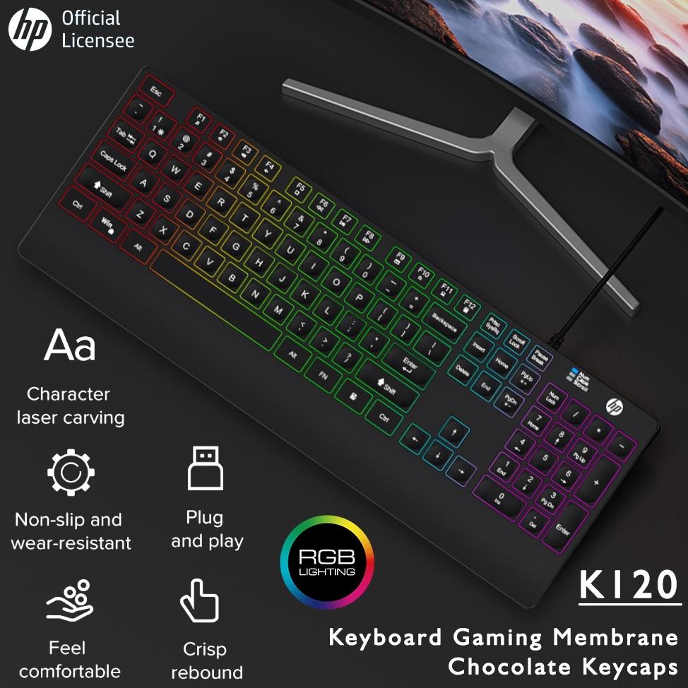 Jual Keyboard Gaming Hp K120 - Membrane Keyboard With Chocolate Keycaps ...