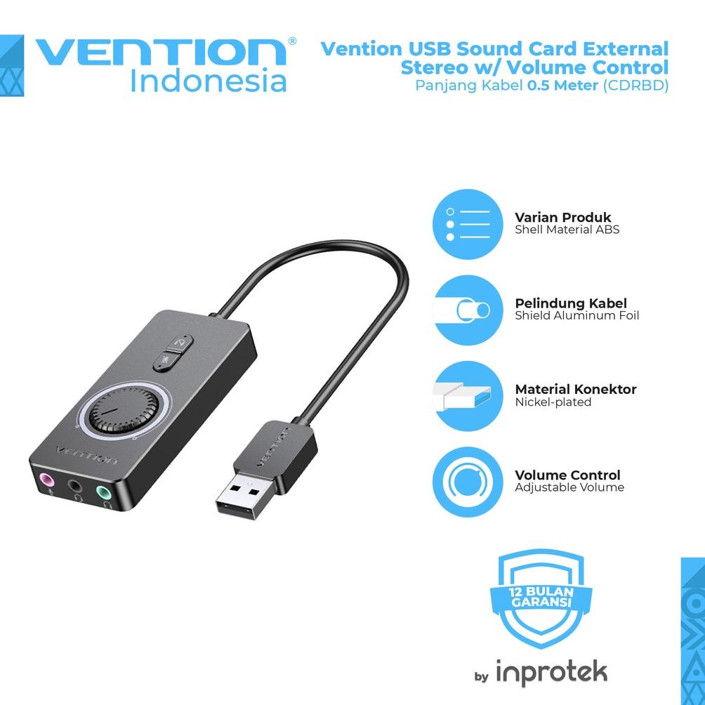 Jual Vention Usb Sound Card External Stereo Sound Adapter W/ Volume ...