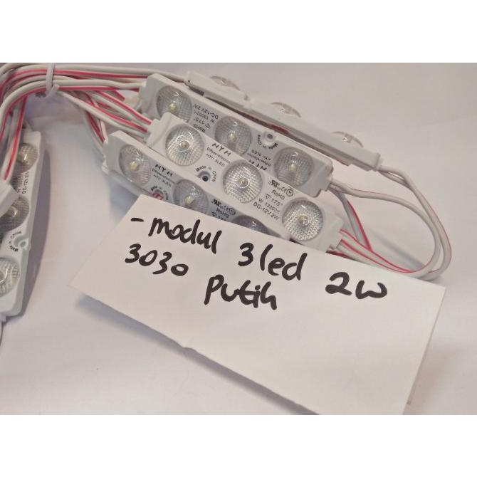 Jual monggo] Lampu Led Module/ Modul Strip 3 Led/ Mata 2 watt 12 Volt 3030 Putih | Shopee Indonesia