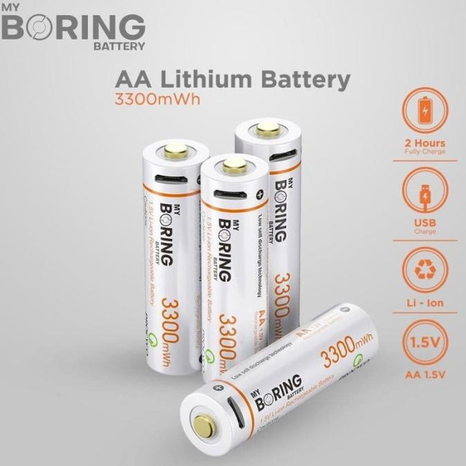 Jual MY BORING USB Rechargeable AA Li-ion Baterai Full Quick Charge 2 ...
