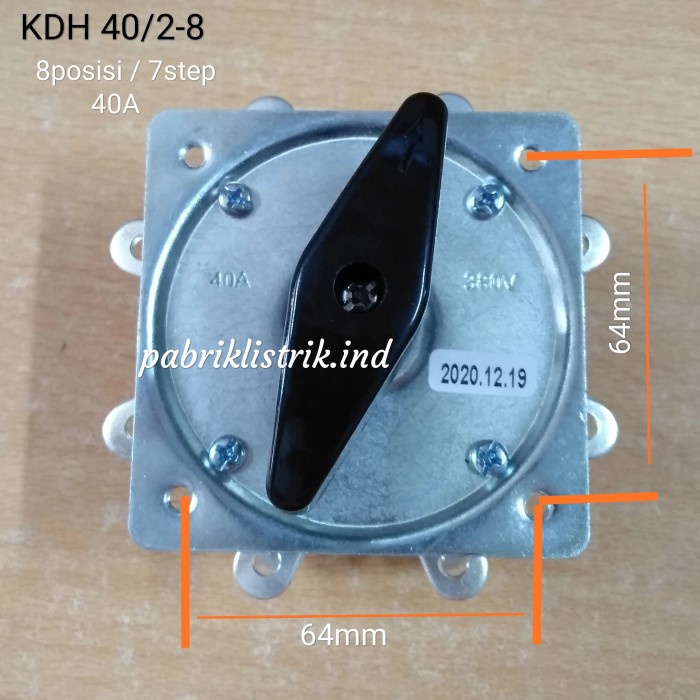 Jual Rotary selector switch 40A 8 7 step KDH40 2-8 elektroplating ...