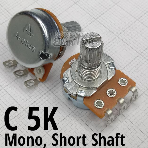 Jual C5K Potensio A-Plus Mono Short Shaft Potensiometer 5k 5kC Elan73c ...