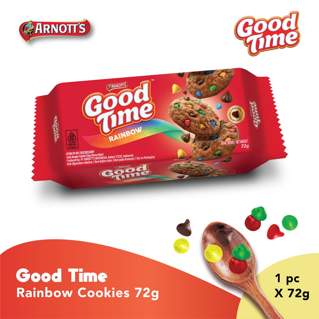 Jual Good Time Rainbow Chocochips Cookies 72 gr | Shopee Indonesia