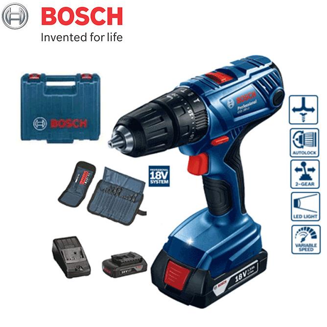 Jual Bosch GSB 180 LI 18V Cordless Impact Drill / Bor Tembok Baterai ...