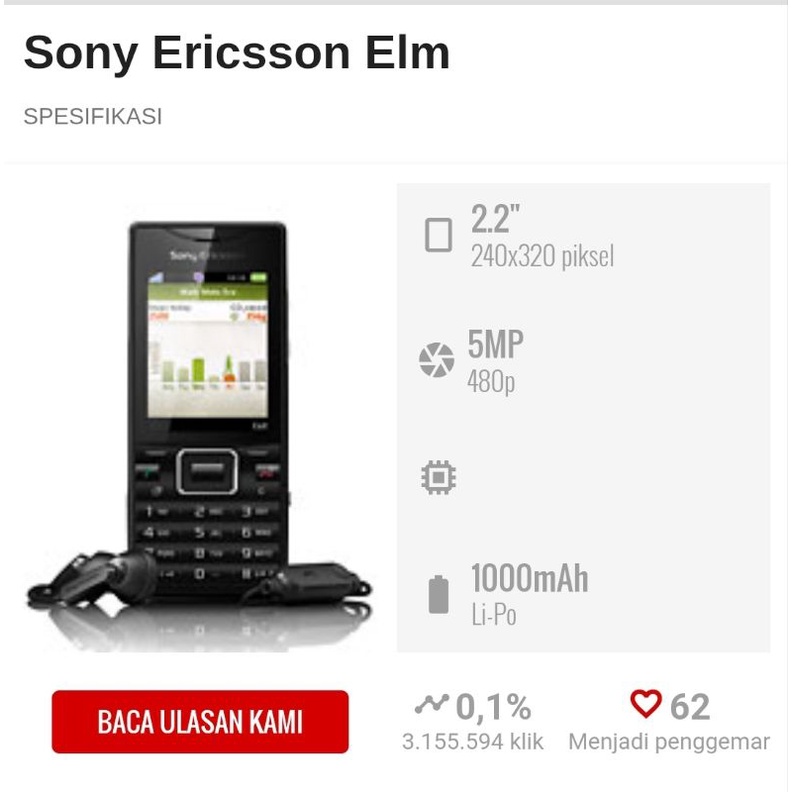 Jual SONY ERICSSON ELM HP JADUL HP UNIK CANTIK DAN MENARIK HP NOSTALGIA HP UNIK 100% ORIGINAL ...