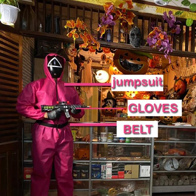 Jual KOSTUM HALLOWEEN SQUID GAME PINK GUARD | Shopee Indonesia