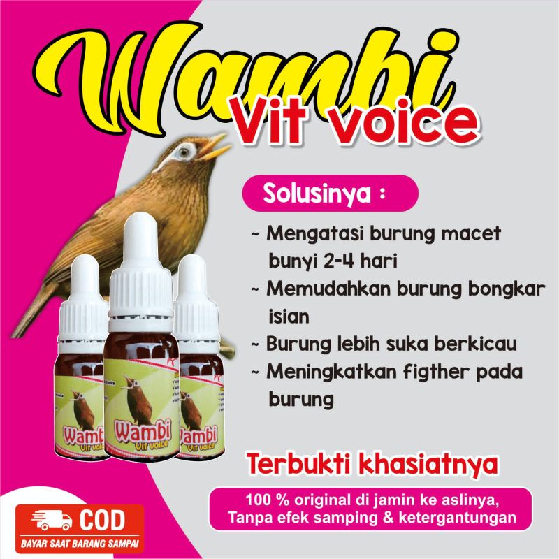 Jual VITAMIN BURUNG WAMBIE VIT VOICE PENGGACOR HARIAN DAN LOMBA ,DOPING ...