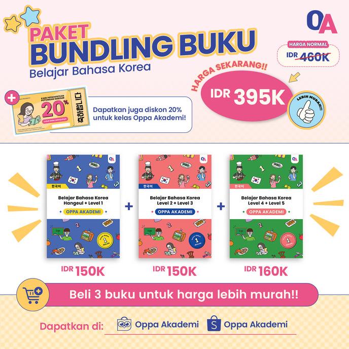 Jual PAKET BUNDLING BUKU OPPA AKADEMI (HANGEUL +LV1, LV2+LV3, LV4+LV5 ...