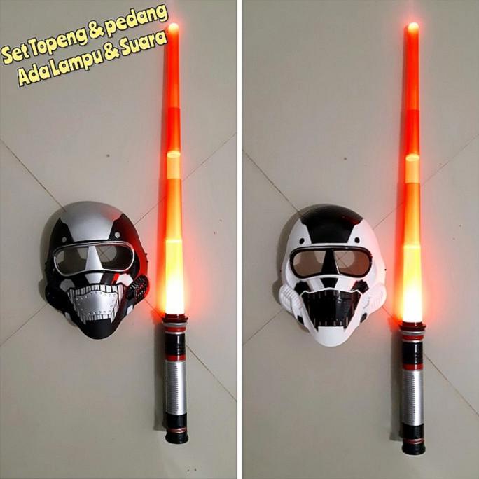 Jual Mainan Kostum Topeng Pedang Star wars Lightsaber Starwars Lampu ...