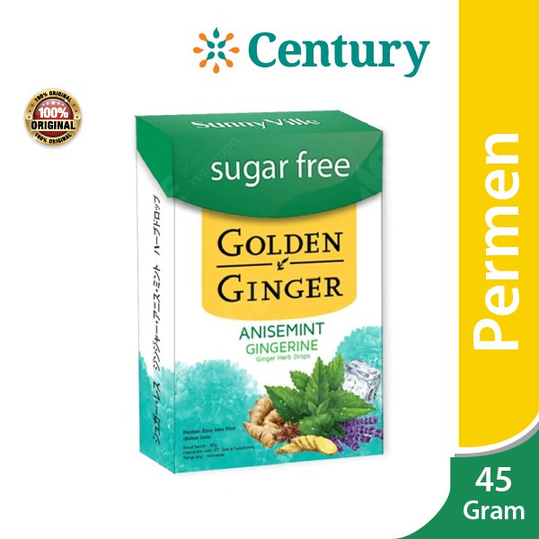 Jual GOLDEN GINGER SUGAR FREE ANISEMINT GINGERINE 45G / PERMENT MINT ...