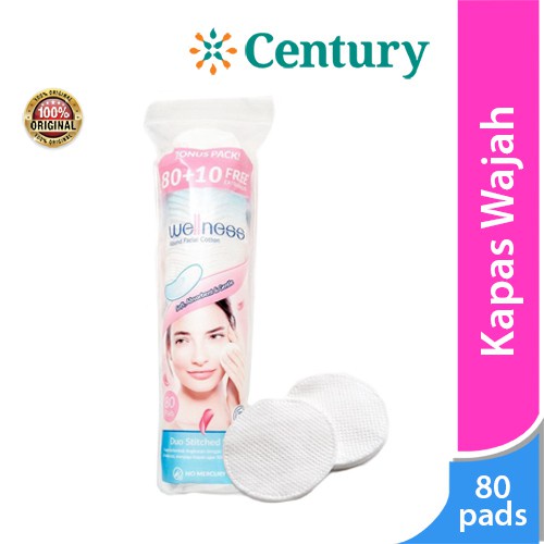 Jual Wellness Round Facial Cotton 80 pads / Kapas Kecantikan | Shopee ...