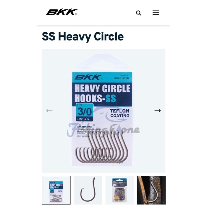 Jual Kailo Bkk Ss Heavy Circle Hooks Teflon Coating - Mata Kail Pancing ...