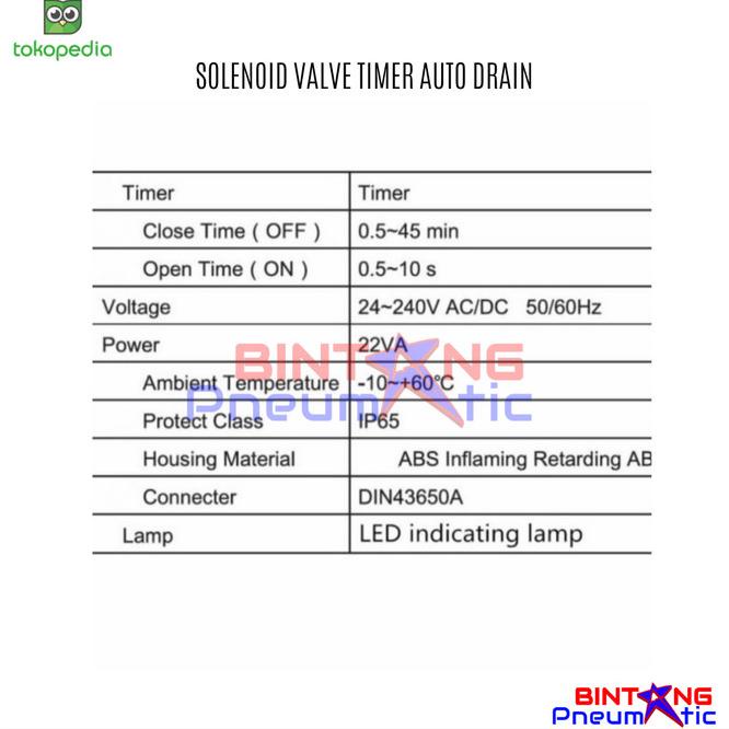Jual Solenoid Valve Timer Auto Drain 1/2 Inch 16Bar 220Vac | Shopee ...