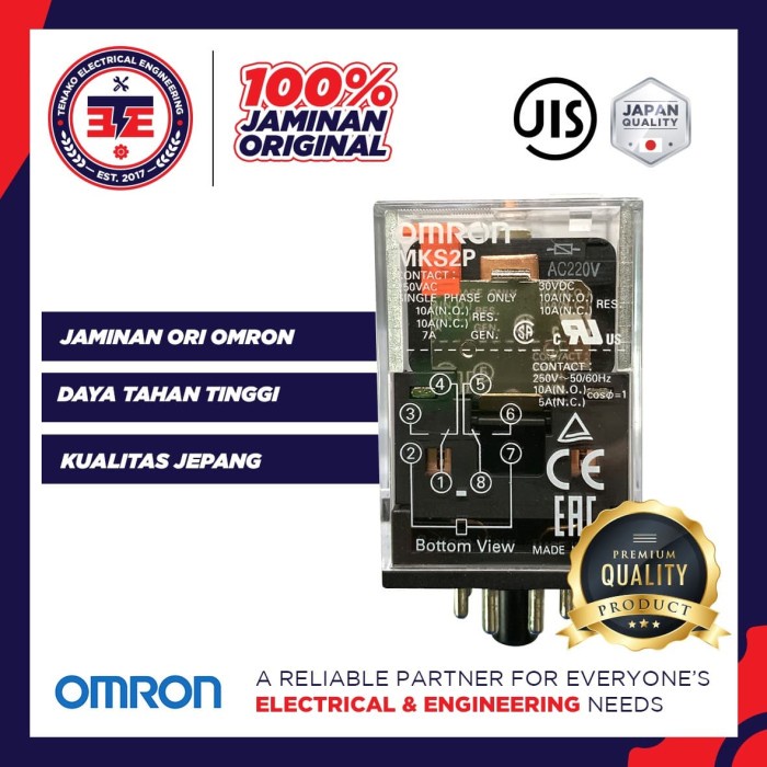 Jual Relay Omron 8 Kaki 10 Amper MKS2P 220V AC | Shopee Indonesia
