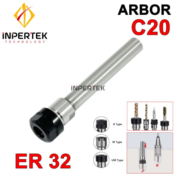 Jual Arbor C20 ER32 100 Collet Chuck ER 32 Straight Shank Milling CNC C ...