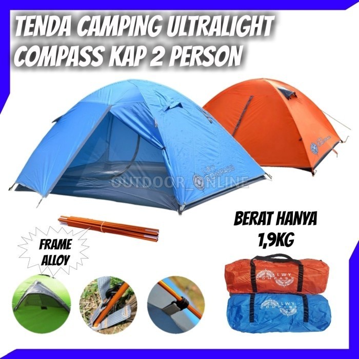 Jual Tenda Camping LWY Compass Kap 2-3 orang Frame Alloy Double Layer ...