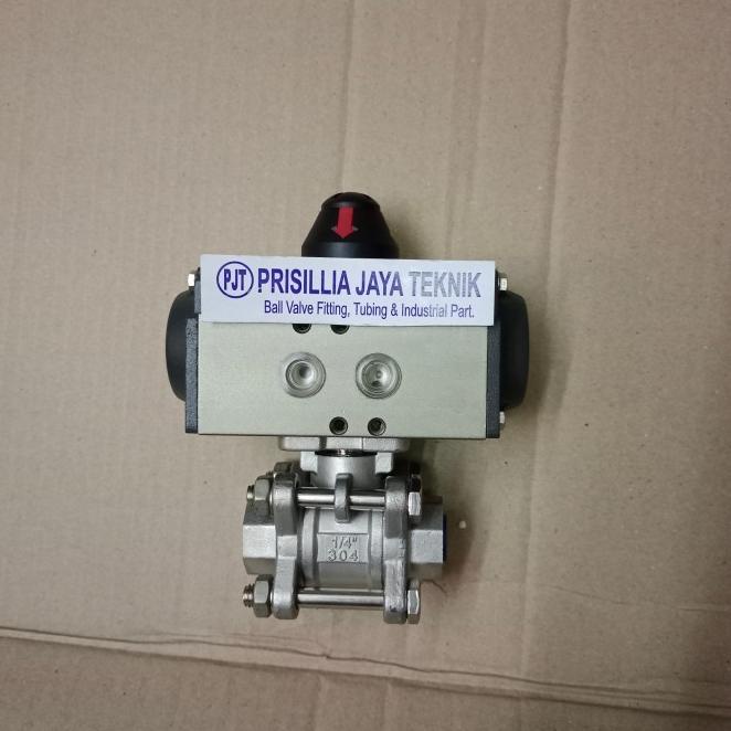 Jual Pneumatic Actuator Double Acting Ball Valve 2Way Stainless304(Cf8)3/4" | Shopee Indonesia