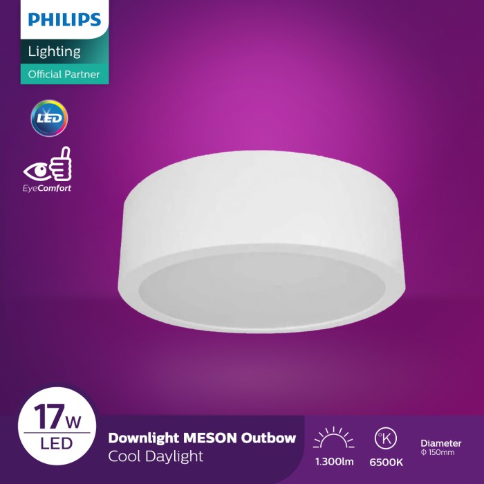 Jual Philips Downlight Meson Bulat Outbow 59472 D150 17W Cahaya Putih ...
