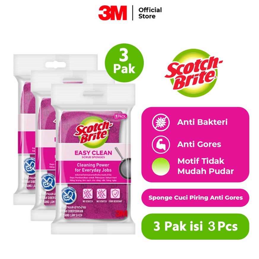Jual NWZ5-E 3M Scotch-Brite Sabut Spons Cuci Piring (Easy Clean Scrub ...