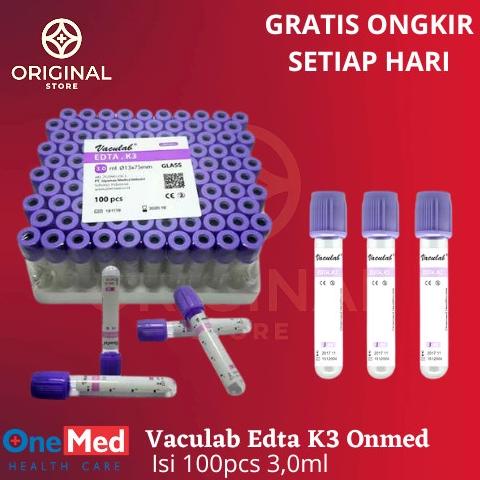 Jual New Tabung Darah Vaculab K3 Edta 3Ml Glass Onemed Isi 100 | Shopee ...