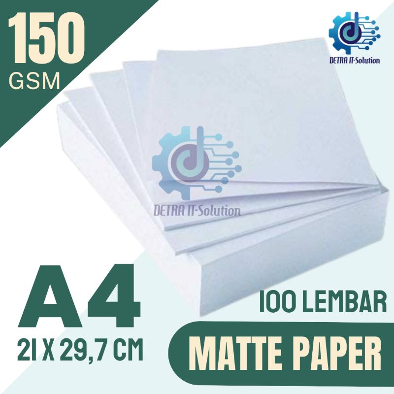 Jual Kertas matte paper matt paper 120 / 150 gsm A4 isi 100 lembar / 50 ...