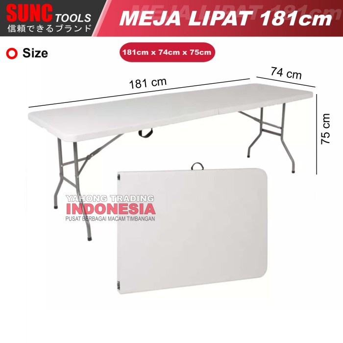 Jual Meja Lipat Panjang Serbaguna Meja Laptop Makan Belajar Kerja 181cm ...
