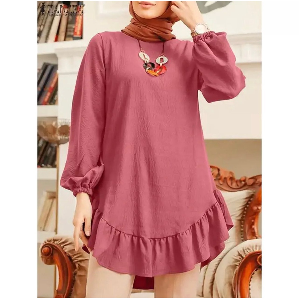 Jual TUNIK POLOS BASIC LENGAN PANJANG MODEL REMPEL BAWAH TERBARU ...
